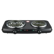 MegaChef Portable Ultra Lightweight Dual Coil Burner Cooktop, Matte ...