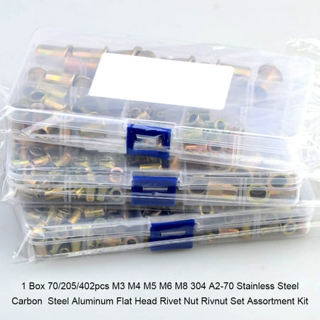 50 Pieces M 4 M5 M6 M8 M10 Tools Kit Carbon Steel Flat Head Rivet Nut ...