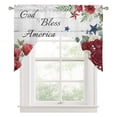 4th of July Swag Curtain Valance for Windows, God Bless America Stars ...