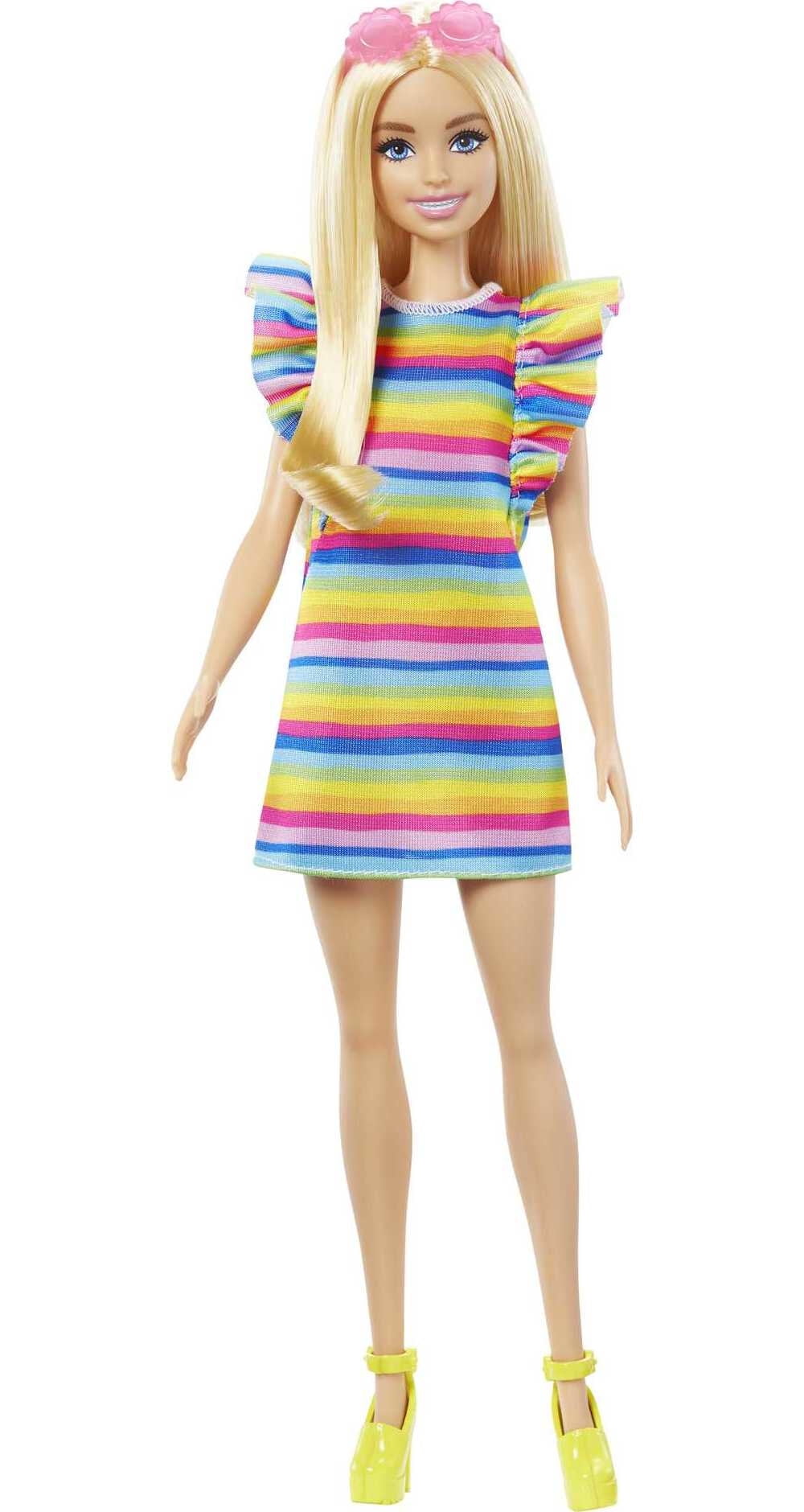 Barbie Fashionistas Doll #197 in Rainbow Tiered Dress with Braces ...