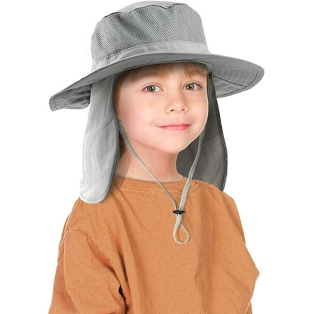 Camptrace Sun Hats for Kids Wide Brim Boys Sun Hat with Neck Flap UPF ...