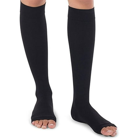 15-20 mmHg Medical Open Toe Compression Sock Knee High Hosiery Stocking ...