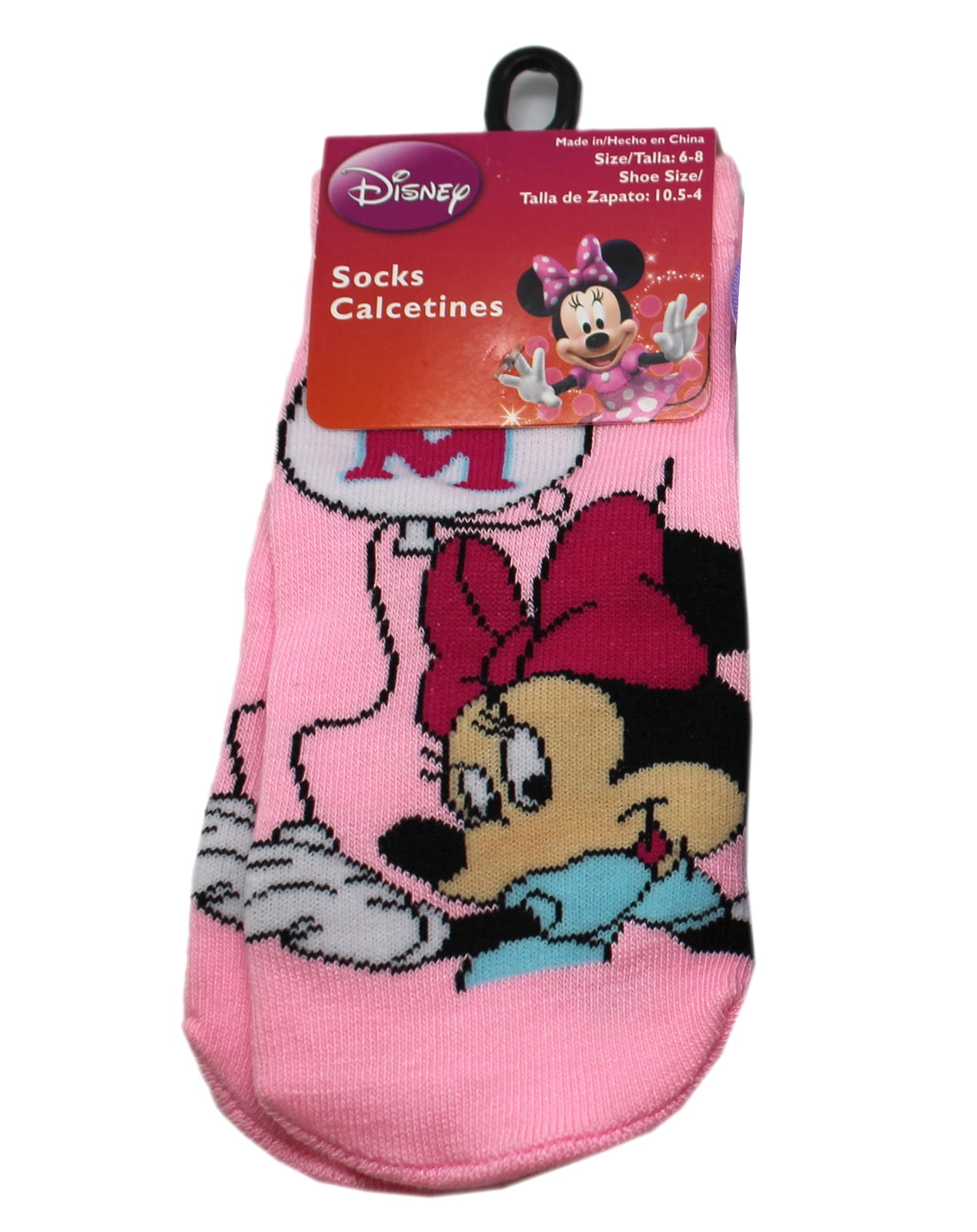 Minnie Mouse Light Pink Colored "M" Balloon Socks (1 Pair, Size 6-8 ...