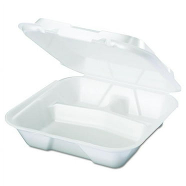 Dart Large 3-Compartment White Foam Carryout Food Container - Walmart.com