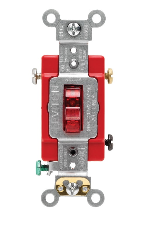 Leviton Industrial 20 amps Toggle Switch Red 1 pk - Walmart.com