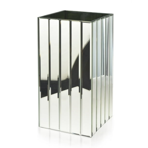 Serene Spaces Living Tall Clear Gatsby Mirror Strip Vase- Modern Vase ...
