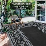 HUGEAR Reversible Large Outdoor 6'x9' Patio Area Rug, Indoor Waterproof ...