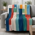 Blue Green Red Blanket Soft Cozy Warm Throw Blanket for Couch, Plush ...