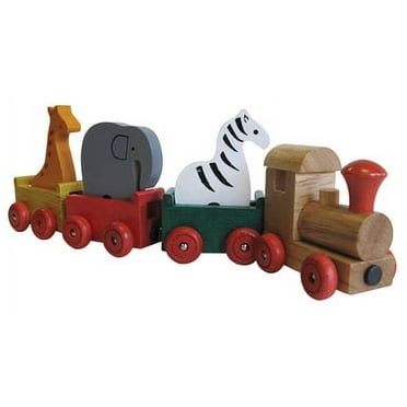 Melissa & Doug Zoo Animal Wooden Train Set (12+ pcs) - Walmart.com