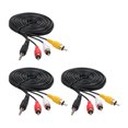3.5mm Male to 3RCA Male AV Cable Delivering Uncompressed Sound Video ...