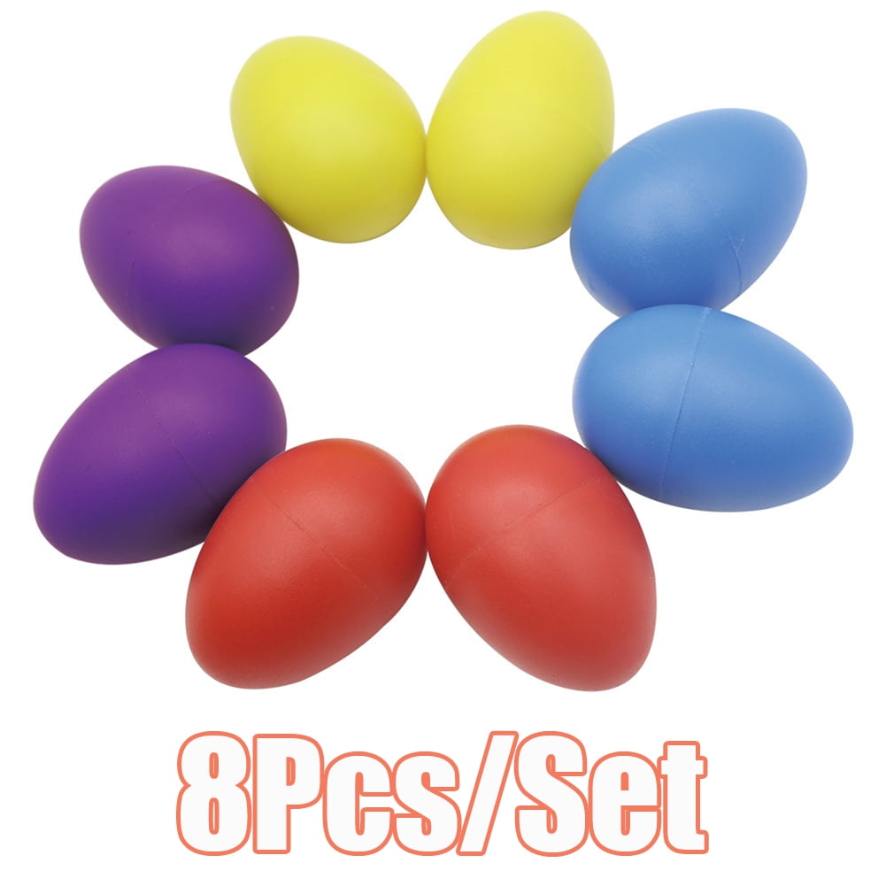 Cheers.US 8Pcs/Set Plastic Egg Shakers Percussion Musical Maracas ...