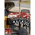 Chefs Square Outdoor Tablecloth with Umbrella Hole Food Coffee Cookies ...
