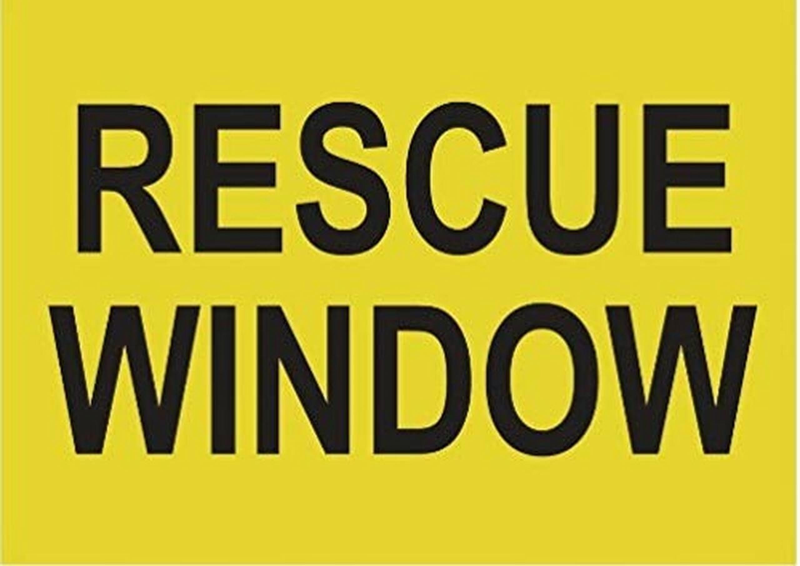Two (2) Pcs- Rescue Window Label Decal Sticker Sign (5X7 INCH, Yellow ...