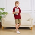 Byoo Tween Boys Cable Knit Textured Polo Shirt Short Sleeve Button-Up ...