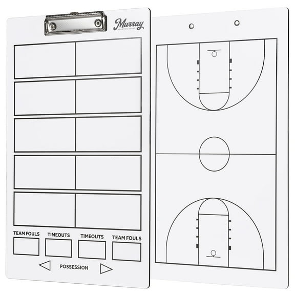Elite Clipboards Basketball White Dry Erase Double-Sided Coaches ...