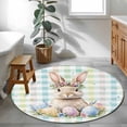 Easter Egg Rabbit Round Area Rug 3 FT, Small Kitchen Bathroom Mats ...