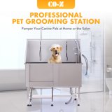 "Snugens 50"" Stainless Steel Big Home Pet Bath Tub with Hose, Dog ...
