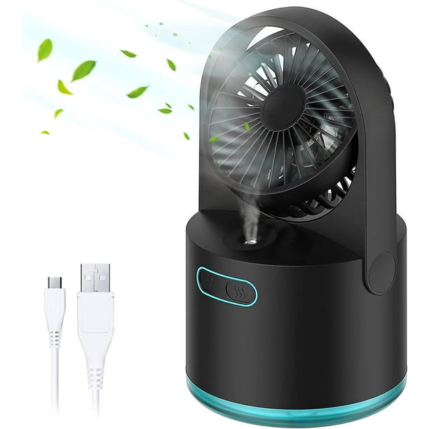 Portable Misting Fan, Rechargeable Cooling Mister Fan With 7 Color ...
