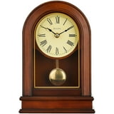 Bulova Hardwick Battery Operated Solid Wood Clock with Walnut Finish ...