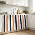 Orange Navy Blue Striped Cabinet Curtain, Modern Sink Skirt for ...