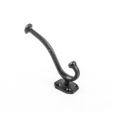 Renovators Supply Black Wrought Iron Robe and Coat Double Hooks 5 in. L ...