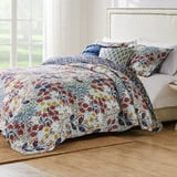 Perry Cotton-Rich Mid-Century Modern Botanical Print Quilt Set, 2-Piece ...