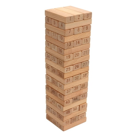 Tower Building Blocks Game, Wood Block Stacking Game Durable ...