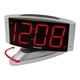 Sharp LED Digital Alarm Clock, Swivel Base, Silver Case, Red Display ...