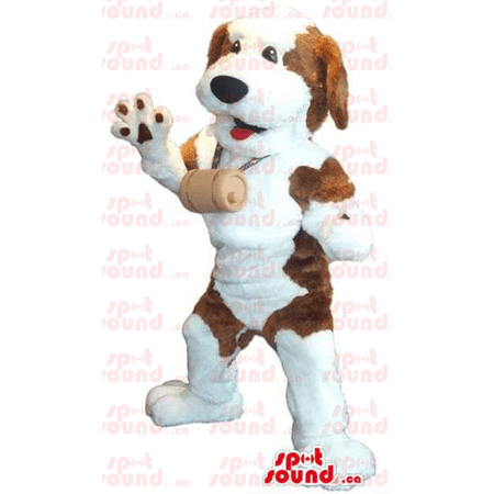 Customised Saint Bernard Dog Plush SPOTSOUND Mascot With A Barrel - Dog ...