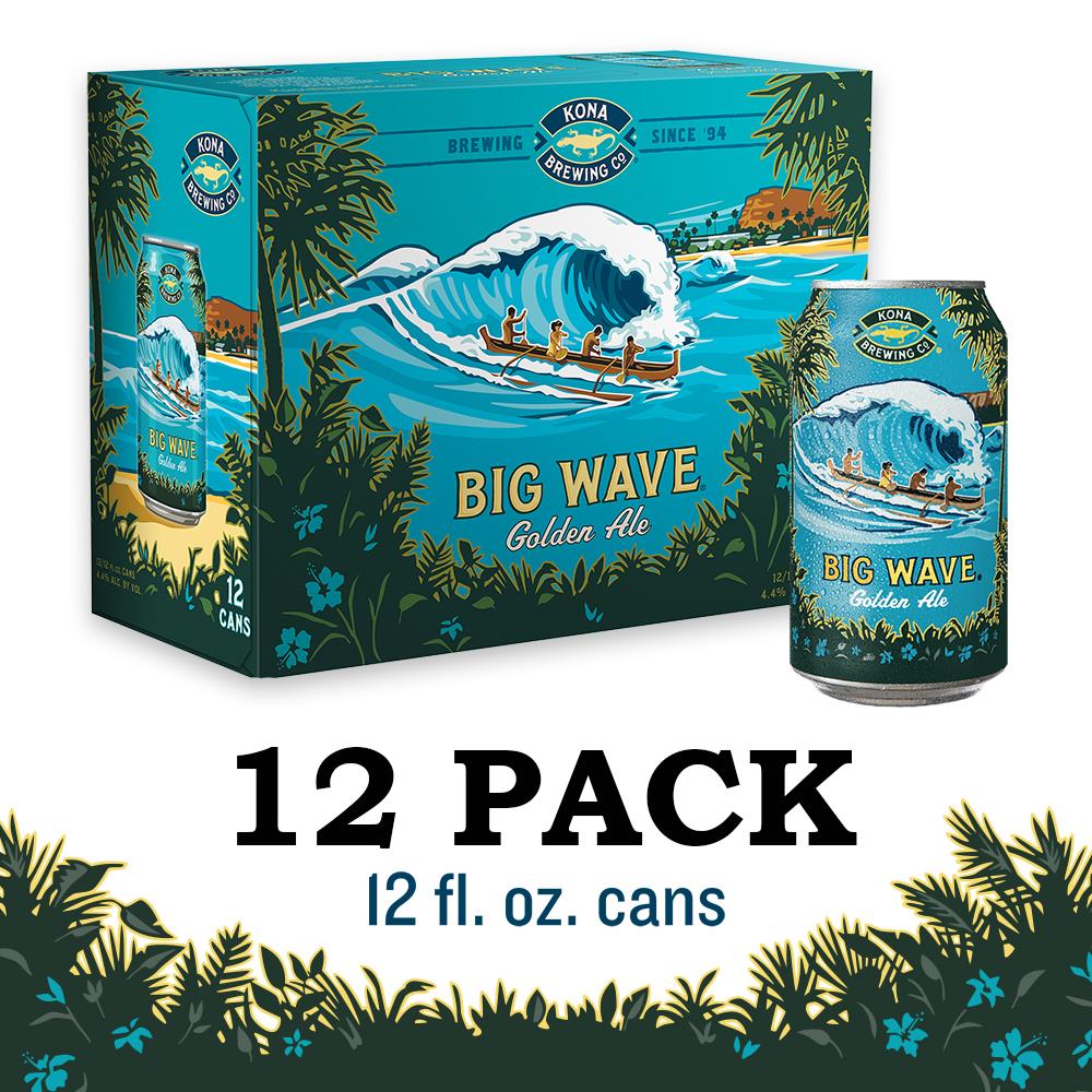 Kona Brewing Co. Big Wave Golden Ale Beer, 12 Pack Beer, 12 FL OZ Cans ...
