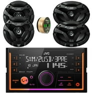 JVC KD-TD72BT Single DIN Bluetooth USB AUX AM/FM Radio CD Receiver, 2x 6.5" 300W Marine Speakers ...
