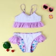 AWZXDE Girls Bikini Floral Swimsuit Set Scale Print Gradient Ruffles ...
