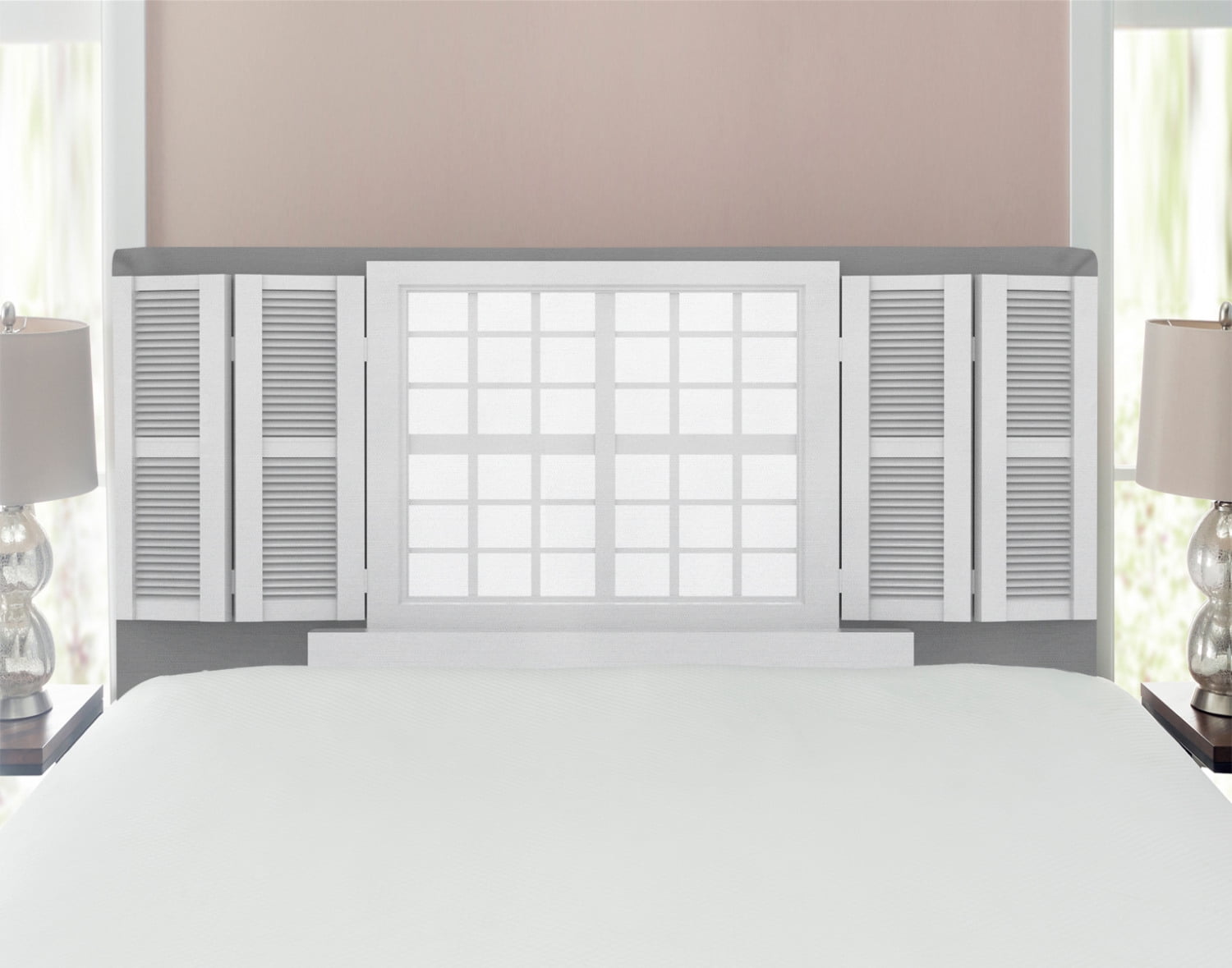 Country Headboard, Graphic Illustration of Wooden Window Shutters ...