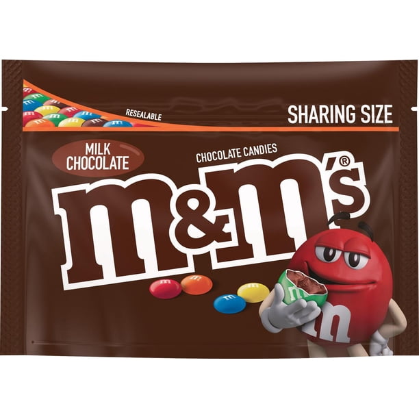 M&M'S, Milk Chocolate Candy Sharing Size Bag, 10.7 Oz - Walmart.com ...