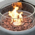 COSIEST 16-inch Outdoor Propane Fire Pit with Concrete Top and Wind ...