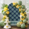 Blue Abstract Floral Arch Backdrop Cover 4 FT Country Vintage Tribal ...