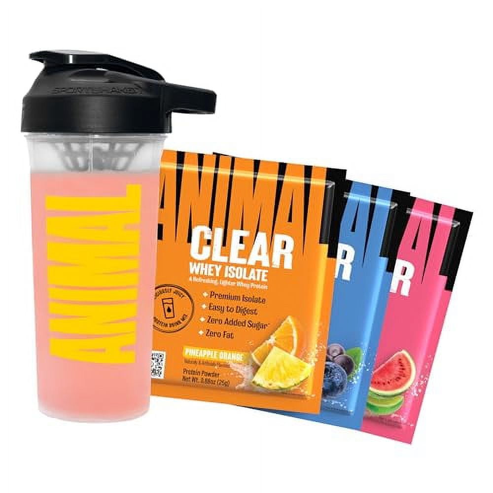 Animal Clear Whey Protein Isolate Sampler Pack & Shaker Bottle ...