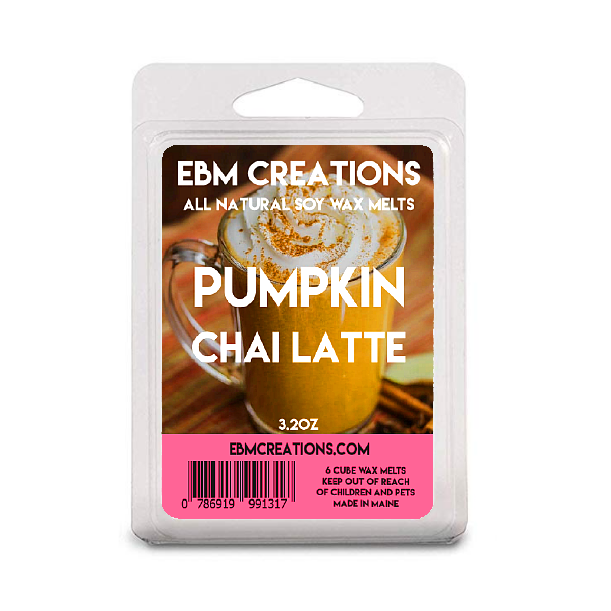 Pumpkin Chai Latte Scented Soy Wax Melts, EBM Creations, 6 Cube 3.2oz ...