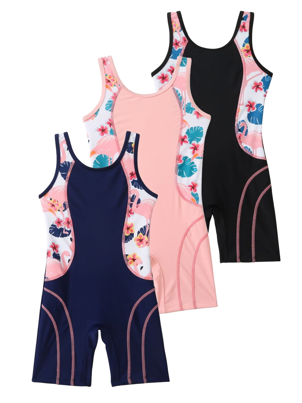 4-14Y Kids Girls' Swimming Suit Sports Conjoined Training Competition ...