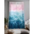 Blue Pink Ombre Sheer Curtains 96 Inch Long 1 Panel Abstract Coastal ...