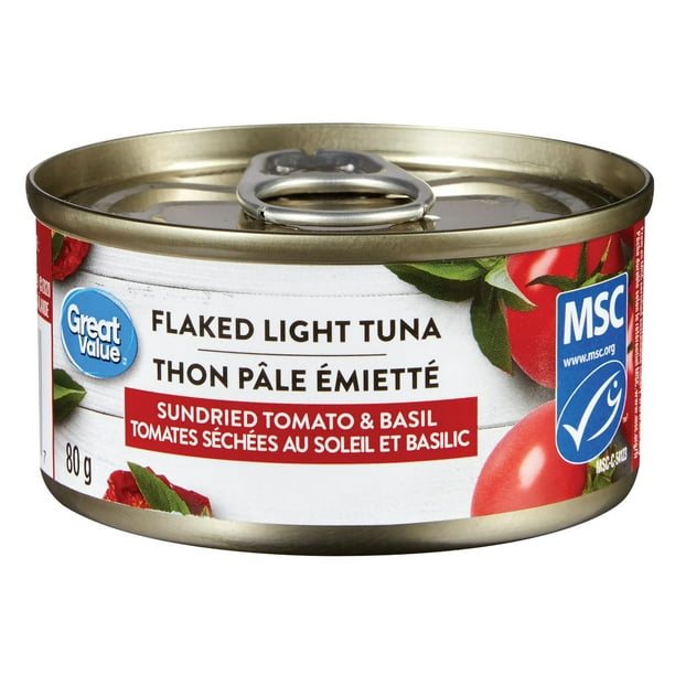 Great Value Flaked Light Tuna, Sundried Tomato & Basil, 80 g - Walmart.ca