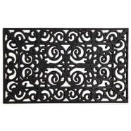 RugSmith Moulded Trellis Half-round Rubber Outdoor Doormat, 18" x 30 ...