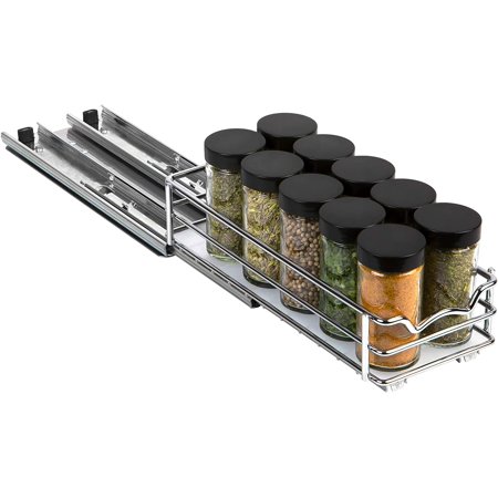 Pull Out Spice Rack Organizer for Cabinet – Heavy Duty Slide Out Double ...