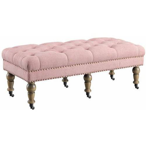 Linon Isabelle Linen Tufted Bench, Multiple Sizes and Colors - Walmart.com