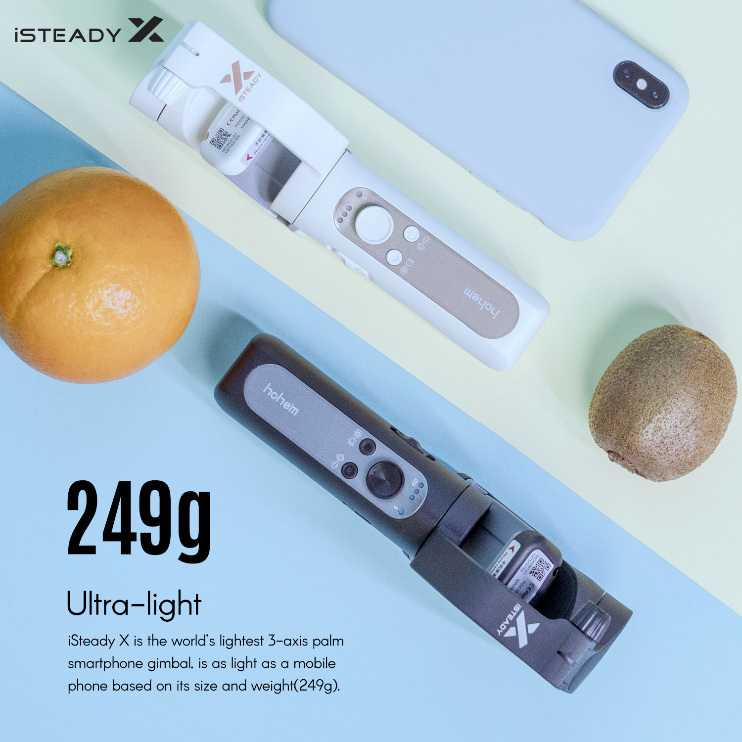 Buy Hohem iSteady X Ultralight 3- Palm Gimbal Handheld Stabilizer ...