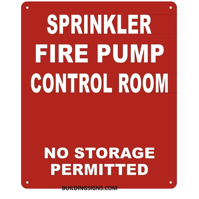 Sprinkler FIRE Pump Control Room Sign- RED - (Reflective !!! Aluminum ...