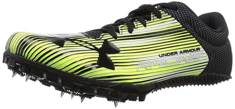 Under Armour Men's Kick Sprint Spike Running Shoe, Neon Green/Black, 9. ...