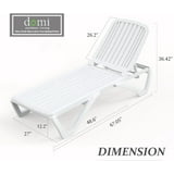 Domi Outdoor Pool Chaise Lounge Plastic Chair Set of 3, Adjustable ...