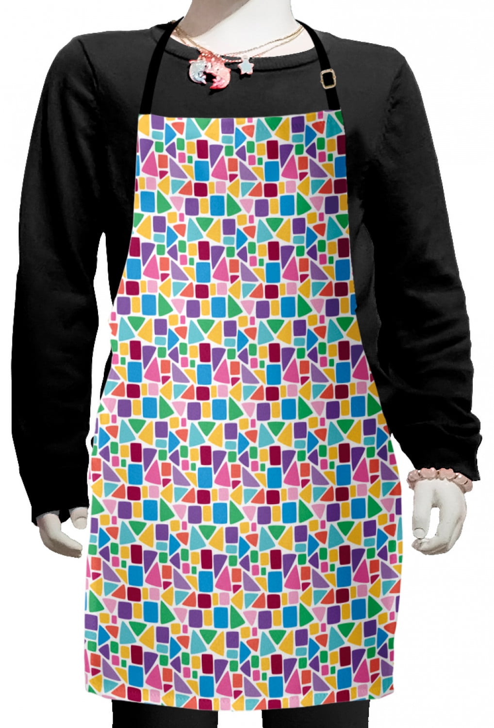 Colorful Kids Apron, Abstract Mosaic Pattern with Colorful Shapes on ...