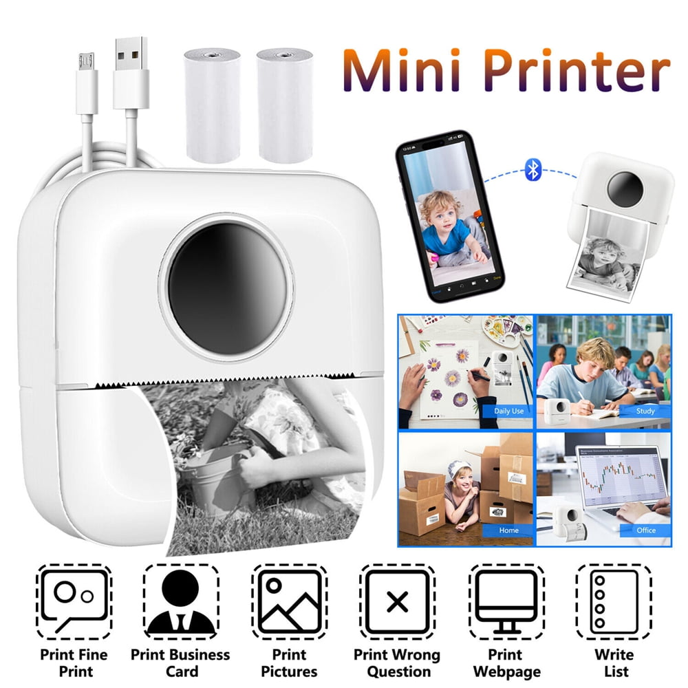 Mini Pocket Thermal Printer Bluetooth Mobile Phone Photo Label for IOS ...